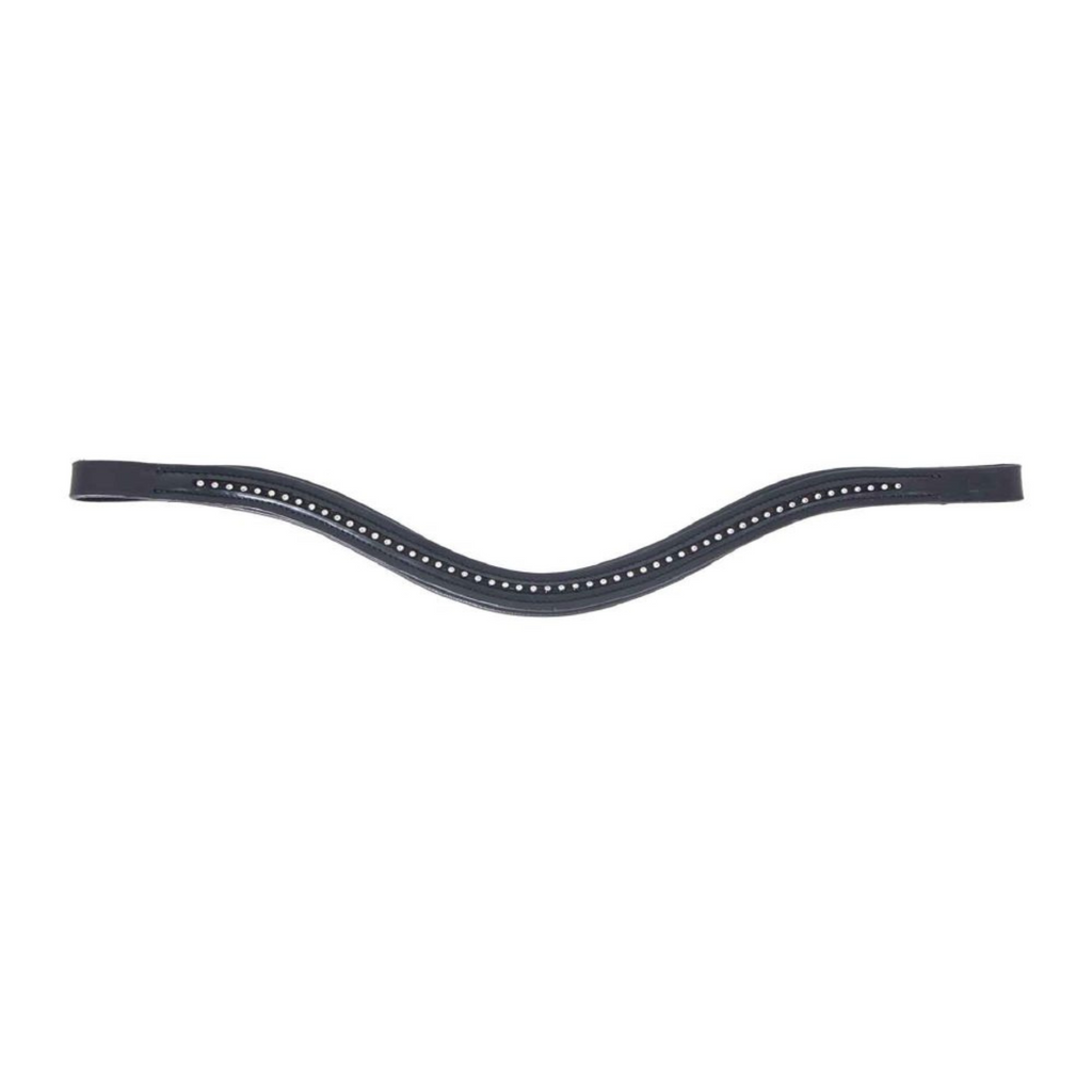 Shaped Fine Silver Browband - Black – Rangiora Equestrian Supplies