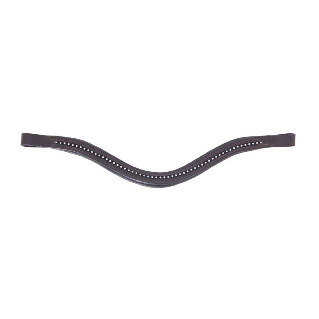 Shaped Fine Silver Browband - Brown – Rangiora Equestrian Supplies